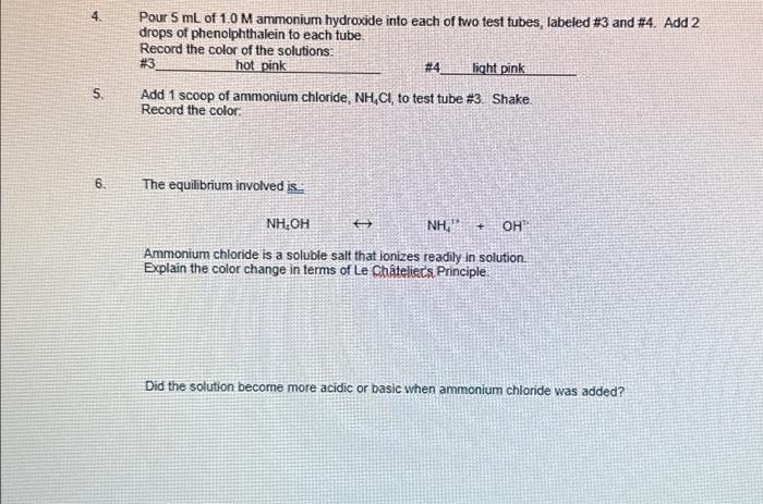 Solved 5. NH4CI ---> ___ + ___.