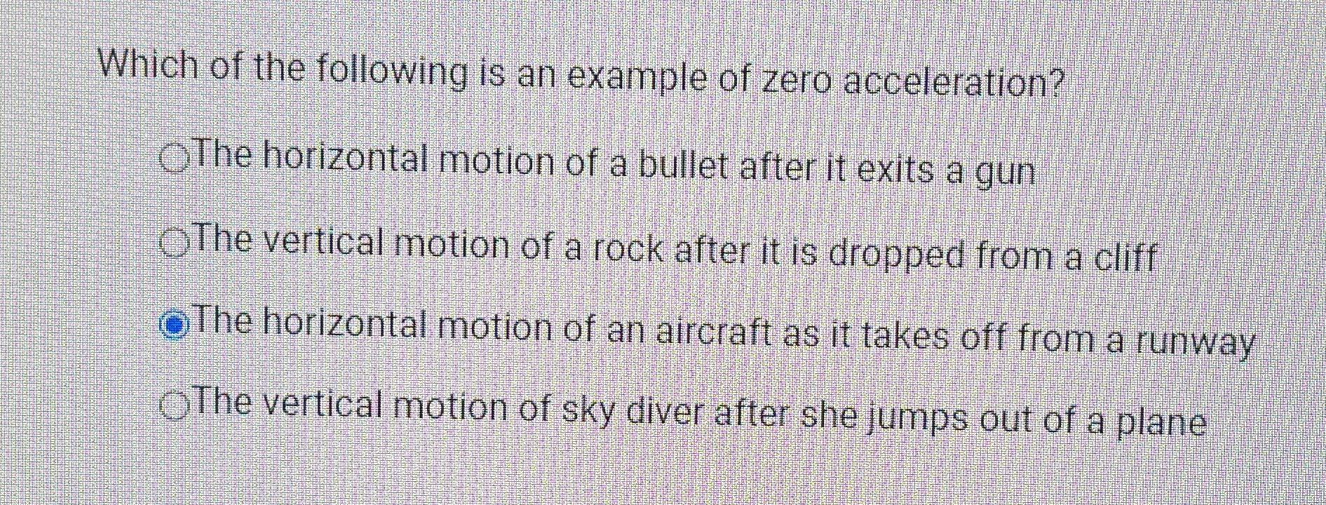 Solved Which of the following is an example of zero | Chegg.com