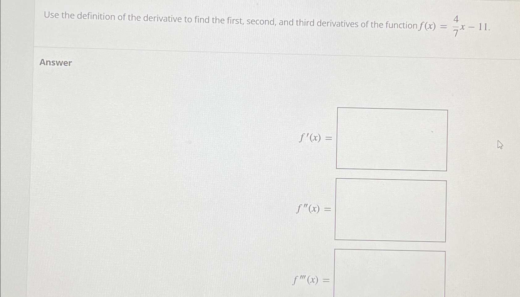 Solved Use the definition of the derivative to find the | Chegg.com
