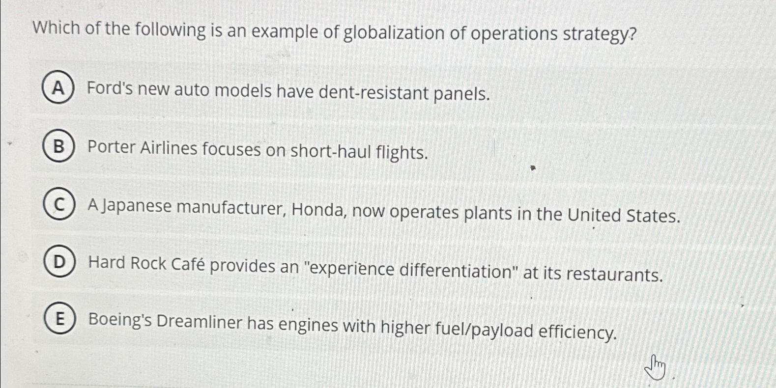 Solved Which of the following is an example of globalization | Chegg.com