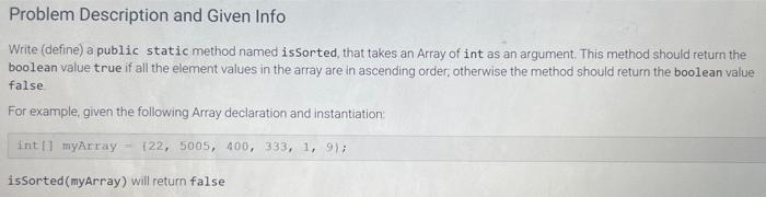 Solved Problem Description and Given Info Write (define) a | Chegg.com