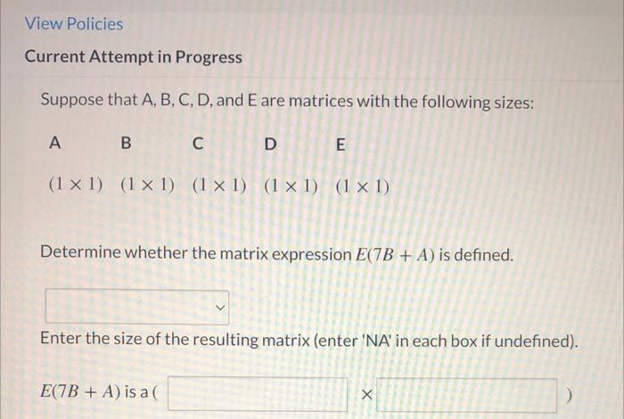 Solved View Policies Current Attempt in Progress Suppose | Chegg.com