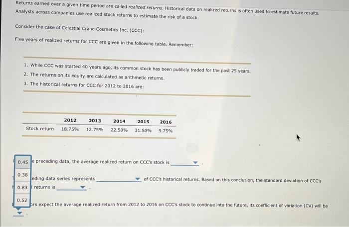 Solved 3. Measuring standalone risk using realized | Chegg.com