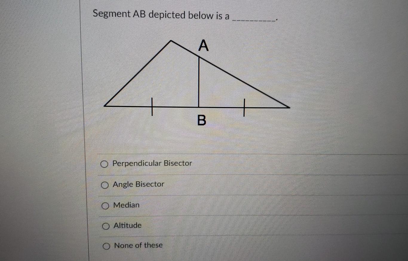 Solved Segment AB depicted below is a A B O Perpendicular | Chegg.com