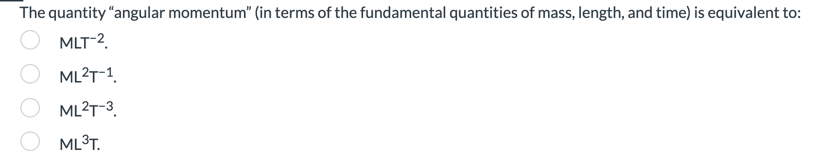 Solved The quantity "angular momentum" (in terms of the | Chegg.com