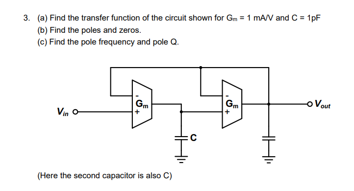 Solved (a) ﻿Find the transfer function of ﻿the circuit shown | Chegg.com