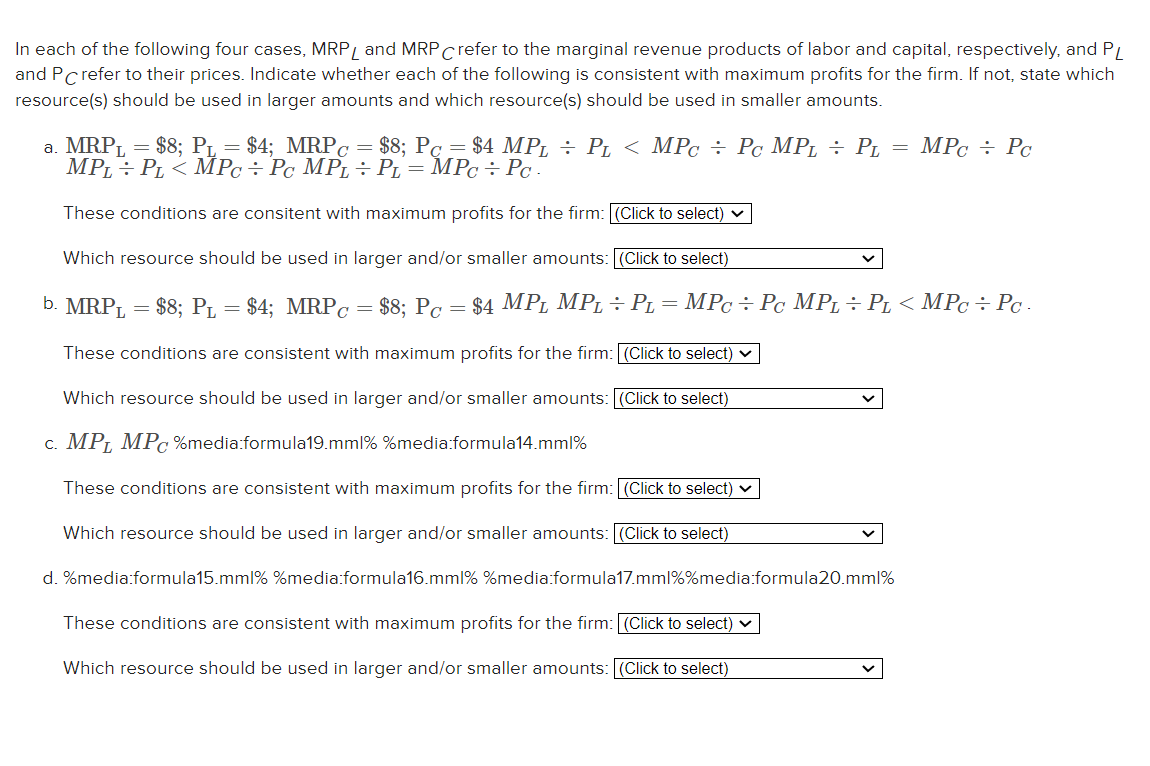 Solved In each of the following four cases, MRPL ﻿and MRPC | Chegg.com