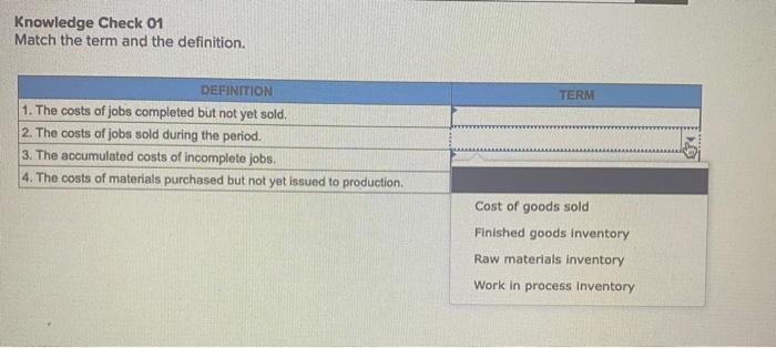 Solved Knowledge Check or Match the term and the | Chegg.com