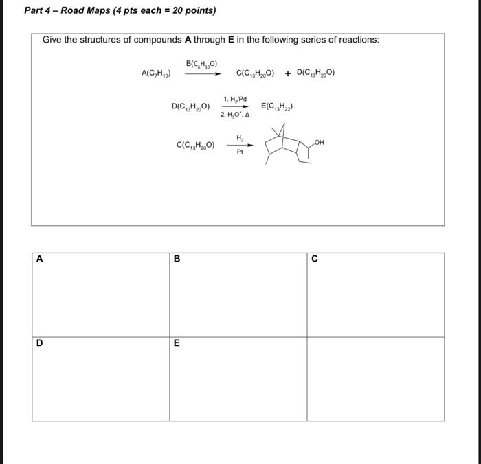 Solved Part 4 - Road Maps (4 pts each = 20 points) Give the | Chegg.com