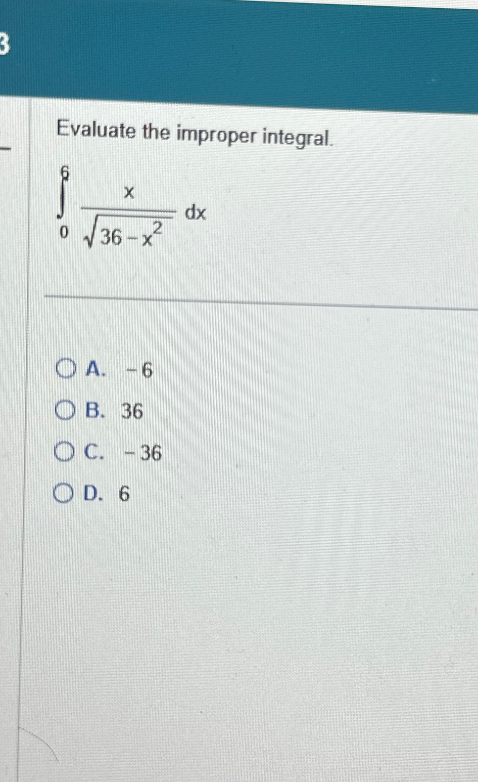 Solved Evaluate the improper | Chegg.com