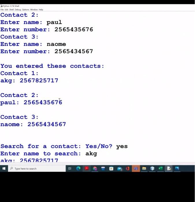 Solved Description Create a phone book as discussed in 3/7's | Chegg.com