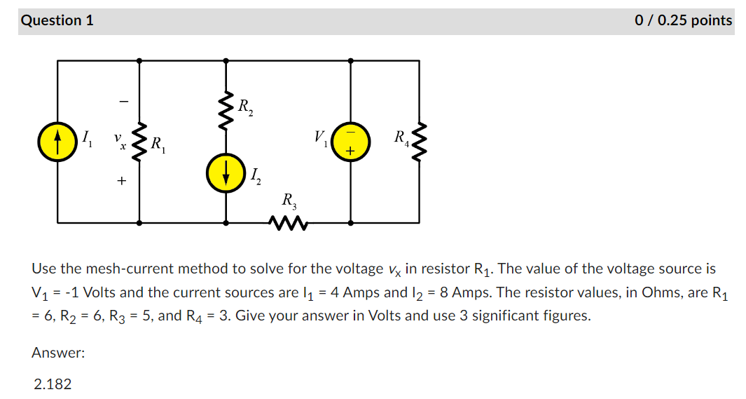 Solved Use the mesh-current method to solve for the voltage | Chegg.com