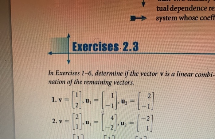 Solved tual dependence re system whose coeff Exercises 2.3 | Chegg.com