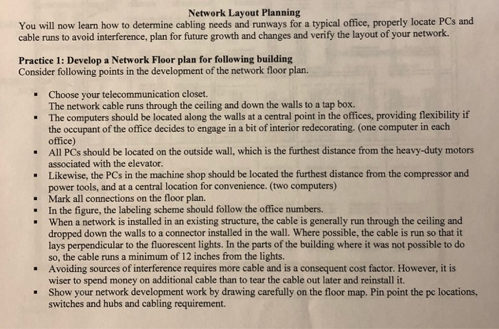 Network Layout Planning You will now learn how to | Chegg.com