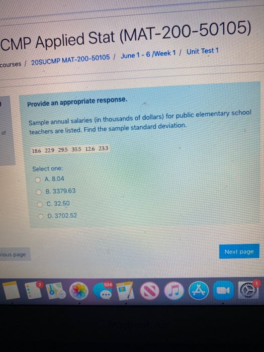 Solved CMP Applied Stat (MAT-200-50105) courses 20SUCMP | Chegg.com
