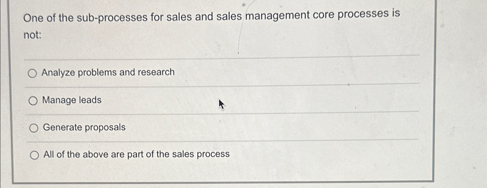 Solved One of the sub-processes for sales and sales | Chegg.com