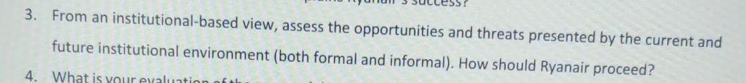 Solved 3. From an institutional-based view, assess the | Chegg.com