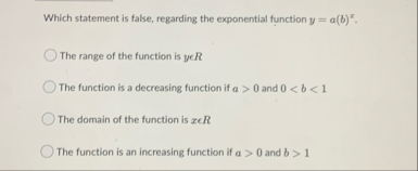 Which statement is false, regarding the exponential | Chegg.com