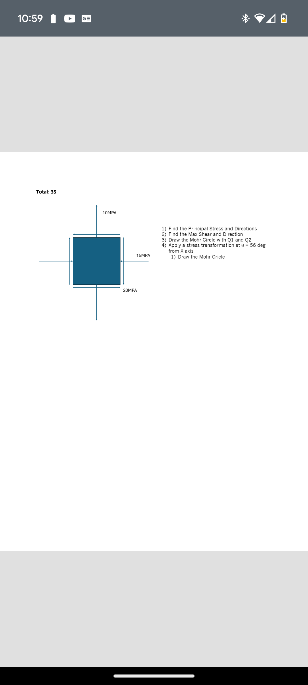 Solved Total: 35 1) ﻿Find the Principal Stress and | Chegg.com