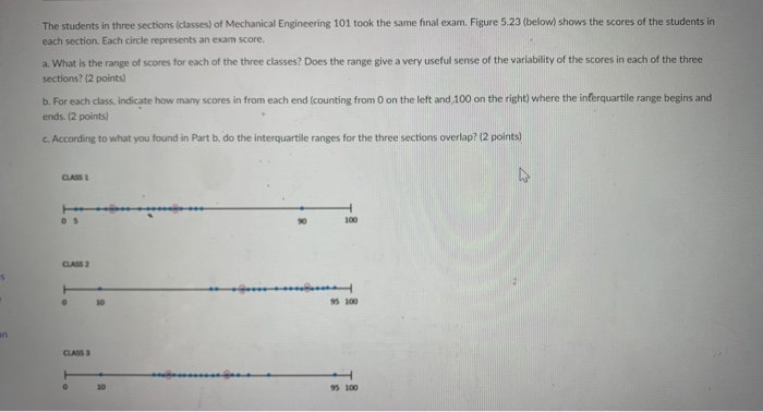 Solved The students in three sections (classes) of | Chegg.com