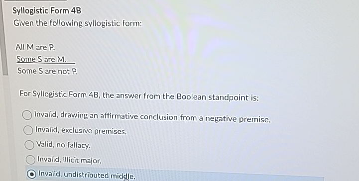 Solved Syllogistic Form 4BGiven the following syllogistic | Chegg.com