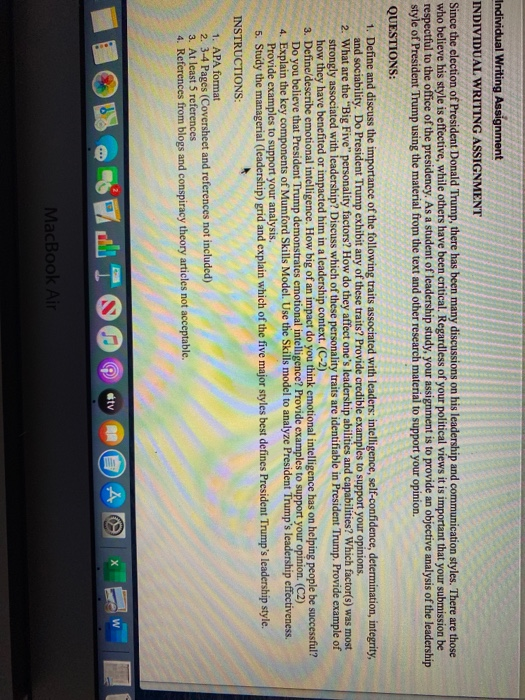 Solved Individual Writing Assignment INDIVIDUAL WRITING | Chegg.com