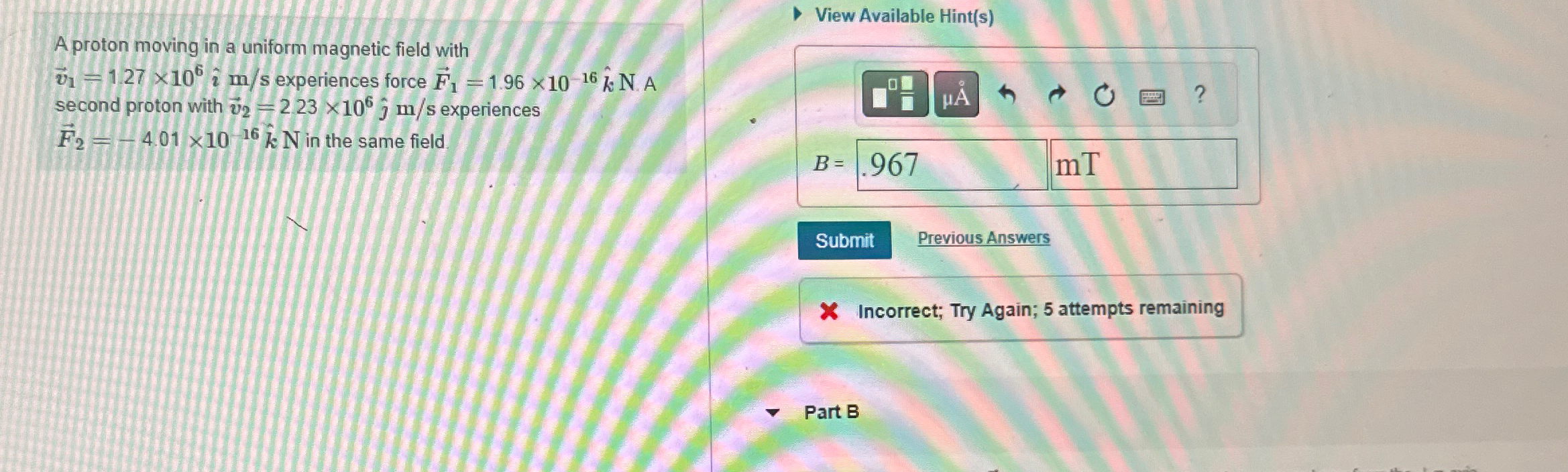 Solved View Available Hint(s)A proton moving in a uniform | Chegg.com