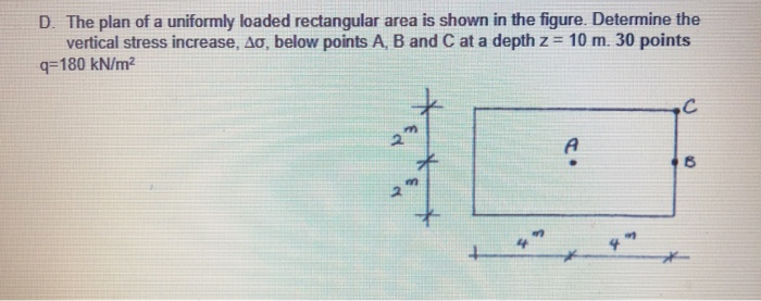 Solved D. The plan of a uniformly loaded rectangular area is | Chegg.com