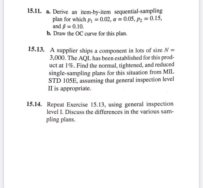 Solved 15.11. a. Derive an item-by-item sequential-sampling | Chegg.com