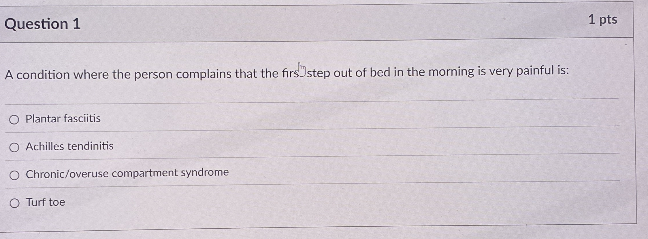 Solved Question 11 ﻿ptsA condition where the person | Chegg.com