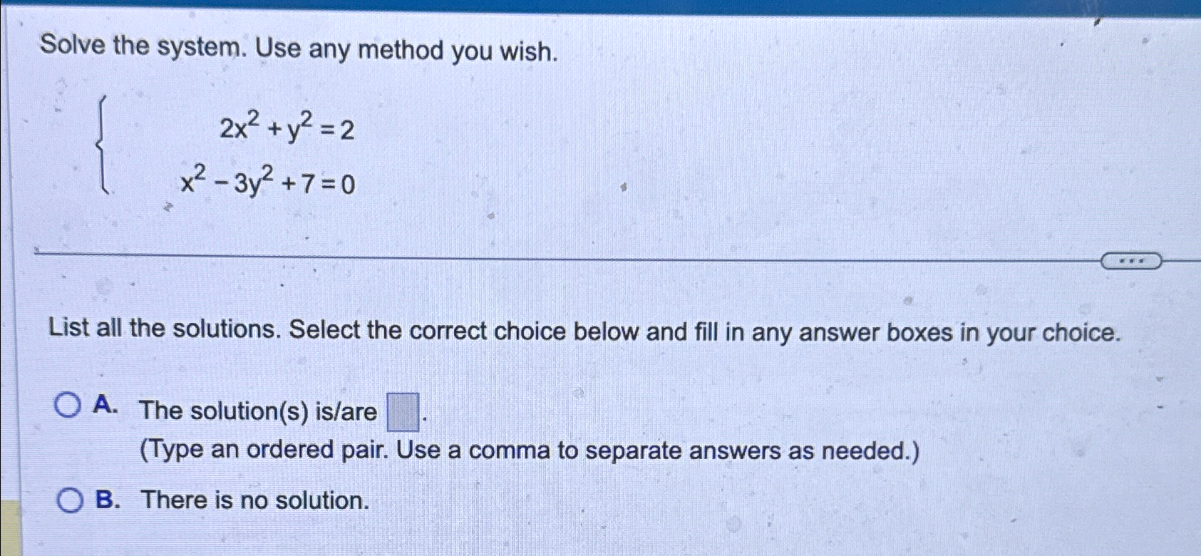 Solved Solve the system. Use any method you | Chegg.com