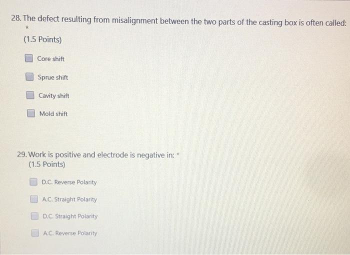 Solved 28. The defect resulting from misalignment between | Chegg.com