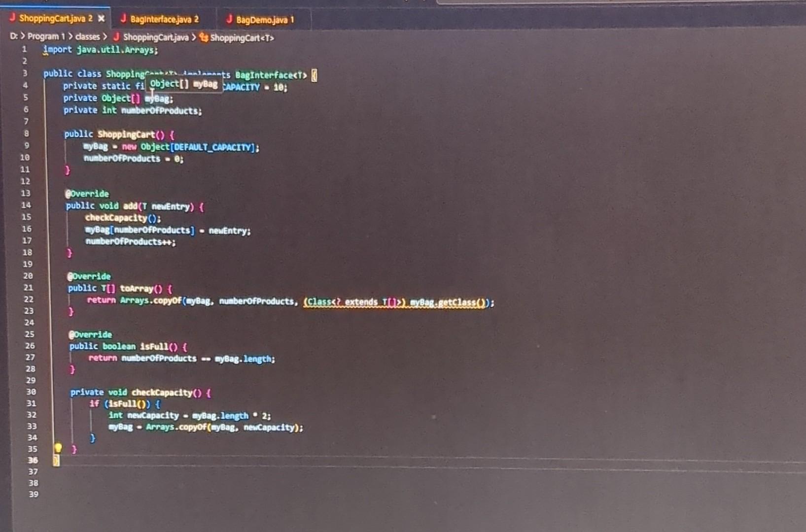 Solved Demonstrate an understanding of working with bags in | Chegg.com
