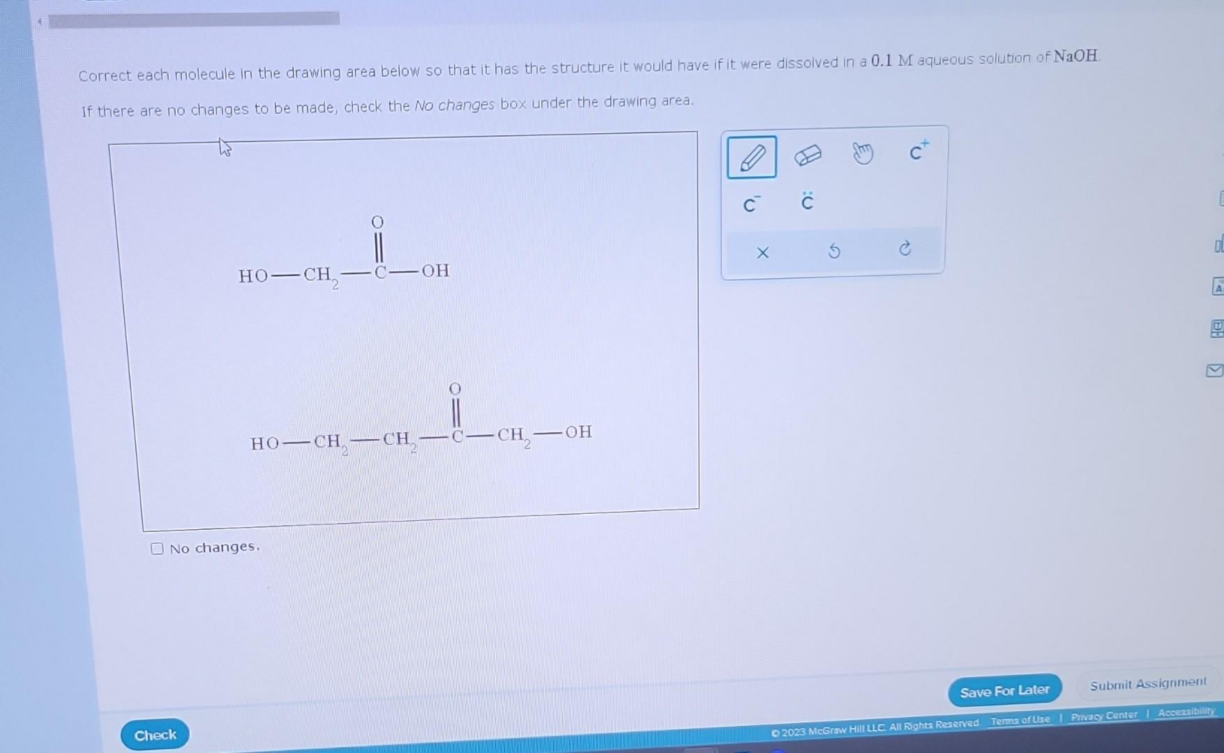 Correct each molecule in the drawing area below so | Chegg.com