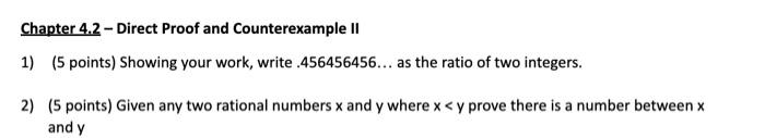 Solved Chapter 4.2 - Direct Proof and Counterexample II 1) | Chegg.com