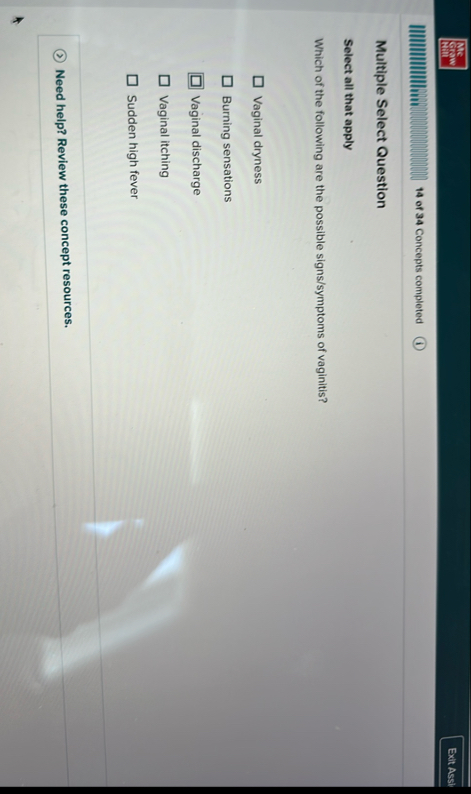 Solved MecrowCTMI14 ﻿of 34 ﻿Concepts completed(i)Multiple | Chegg.com