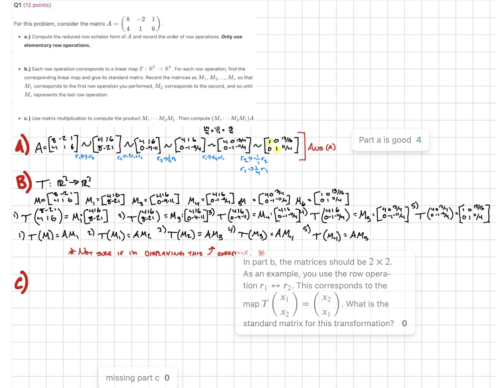 Solved For this problem, consider the matrix | Chegg.com