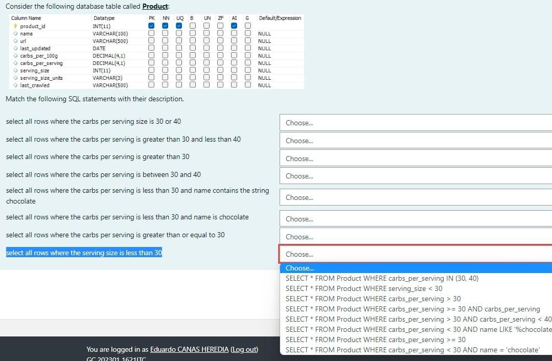 nsider the followina database table called Product: | Chegg.com