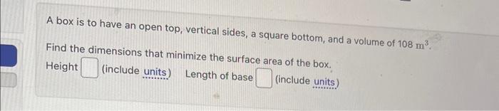 Solved A box is to have an open top, vertical sides, a | Chegg.com