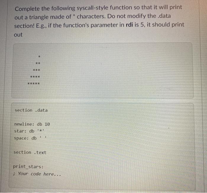 Solved Complete the following syscall-style function so that | Chegg.com