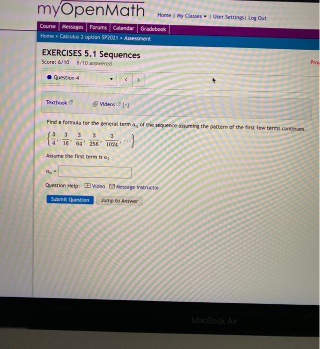 Solved myOpenMath Home | My Classes User Settings Log Out | Chegg.com