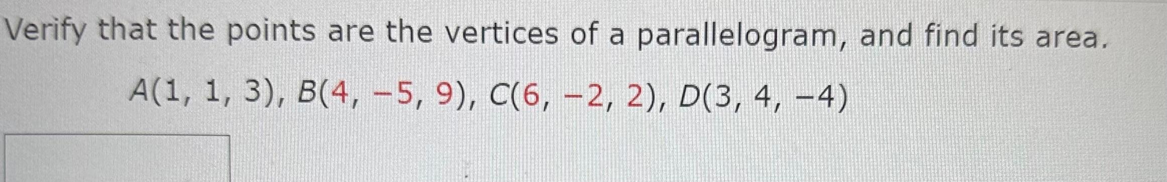 Solved Verify that the points are the vertices of a | Chegg.com
