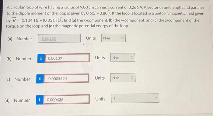 Solved A circular loop of wire having a radius of 9.00 cm | Chegg.com