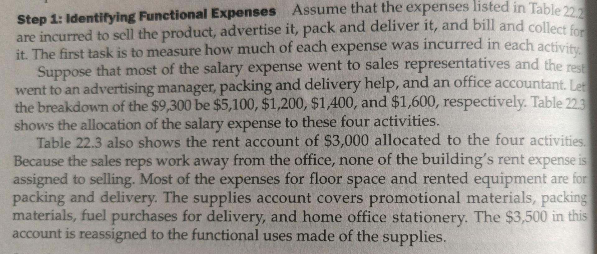 Solved Step 1: Identifying Functional Expenses Assume that | Chegg.com
