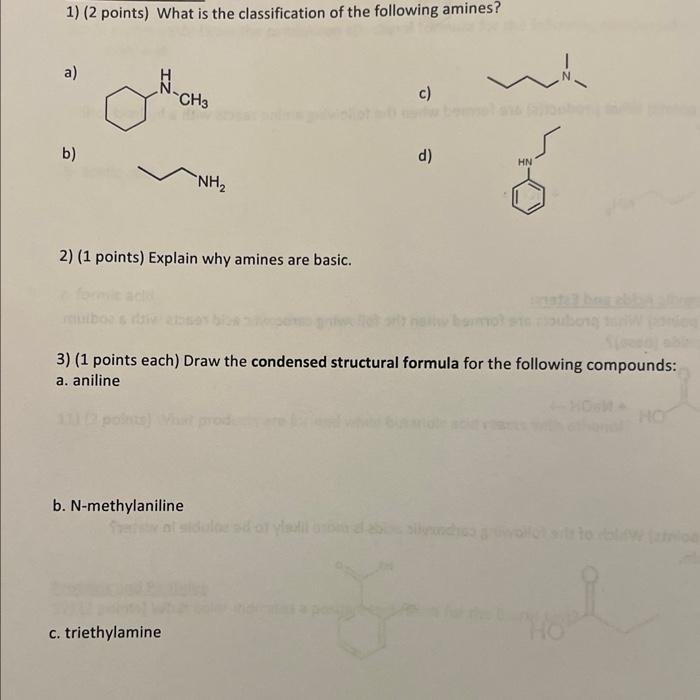 Solved 1) (2 points) What is the classification of the | Chegg.com