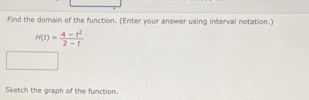 Solved Find the domain of the function. (Enter your answer | Chegg.com