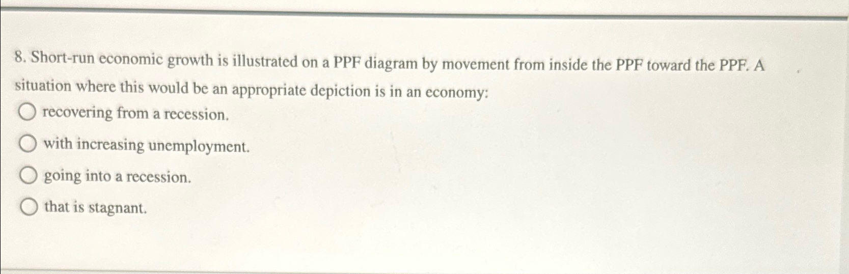 Solved Short-run economic growth is illustrated on a PPF | Chegg.com