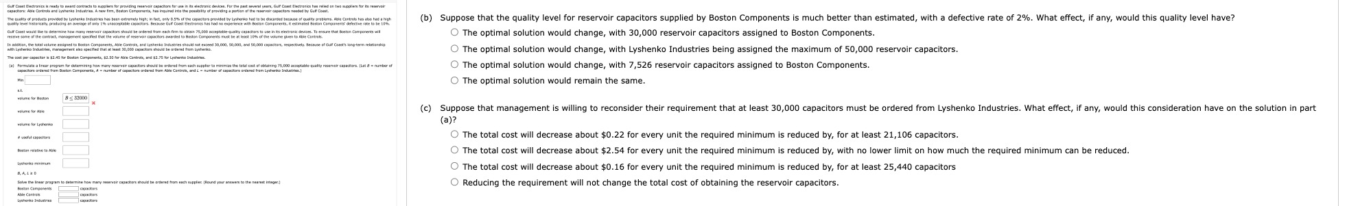 The optimal solution would change, with 30,000 | Chegg.com