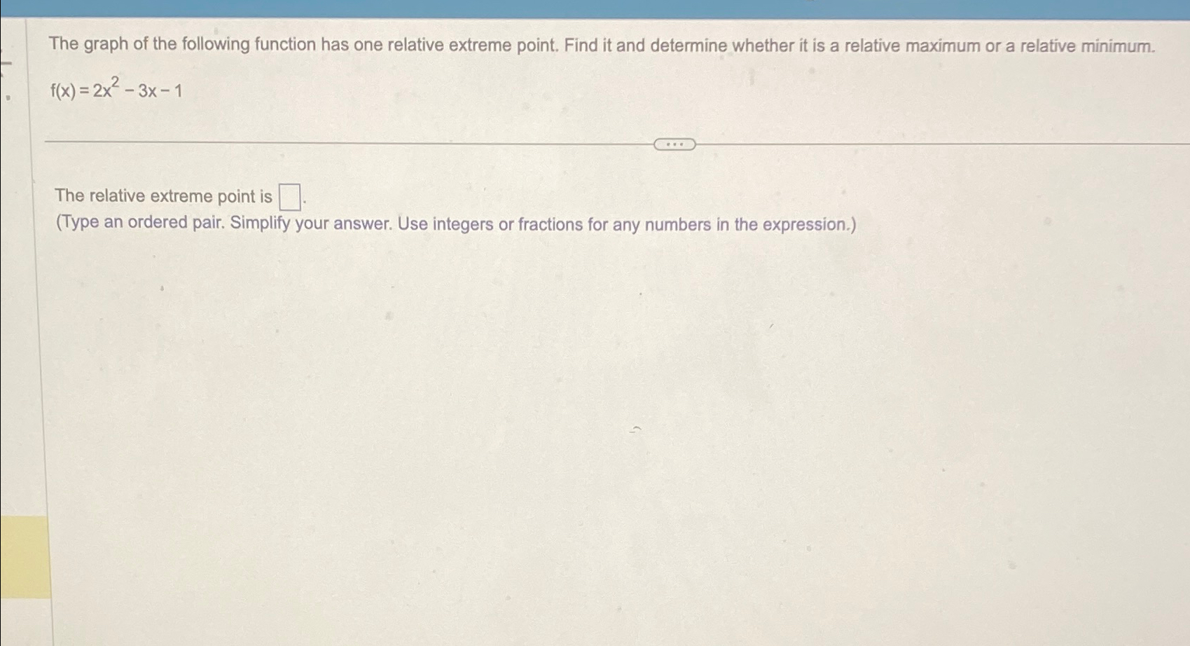 Solved The graph of the following function has one relative | Chegg.com