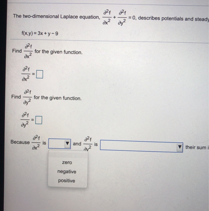 Solved + The two-dimensional Laplace equation, = 0, | Chegg.com